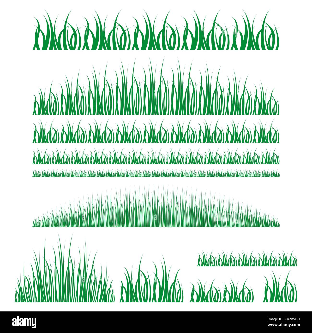 collection of various green grass vector designs displayed in ...