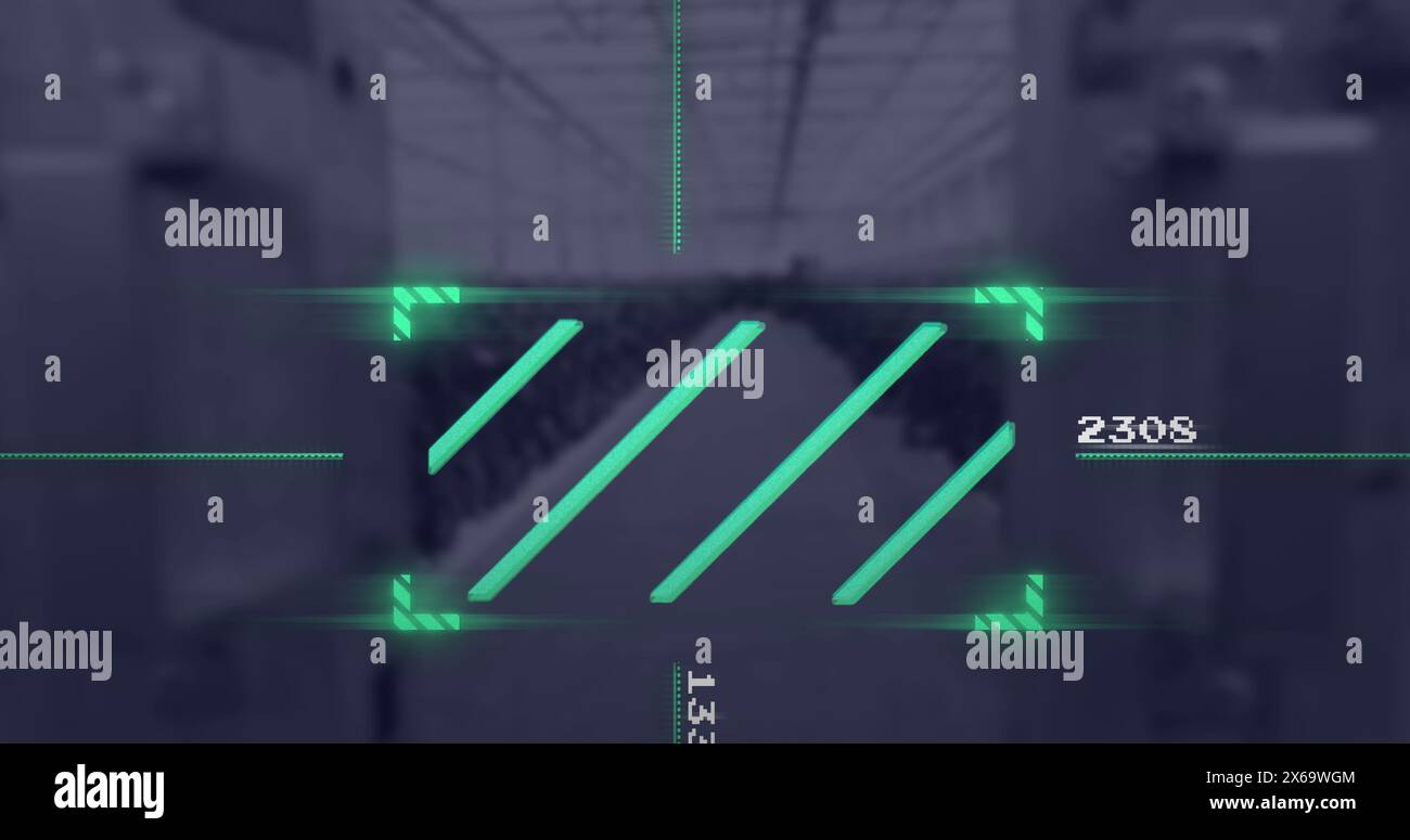 Image of green scanner scanning against empty office Stock Photo - Alamy