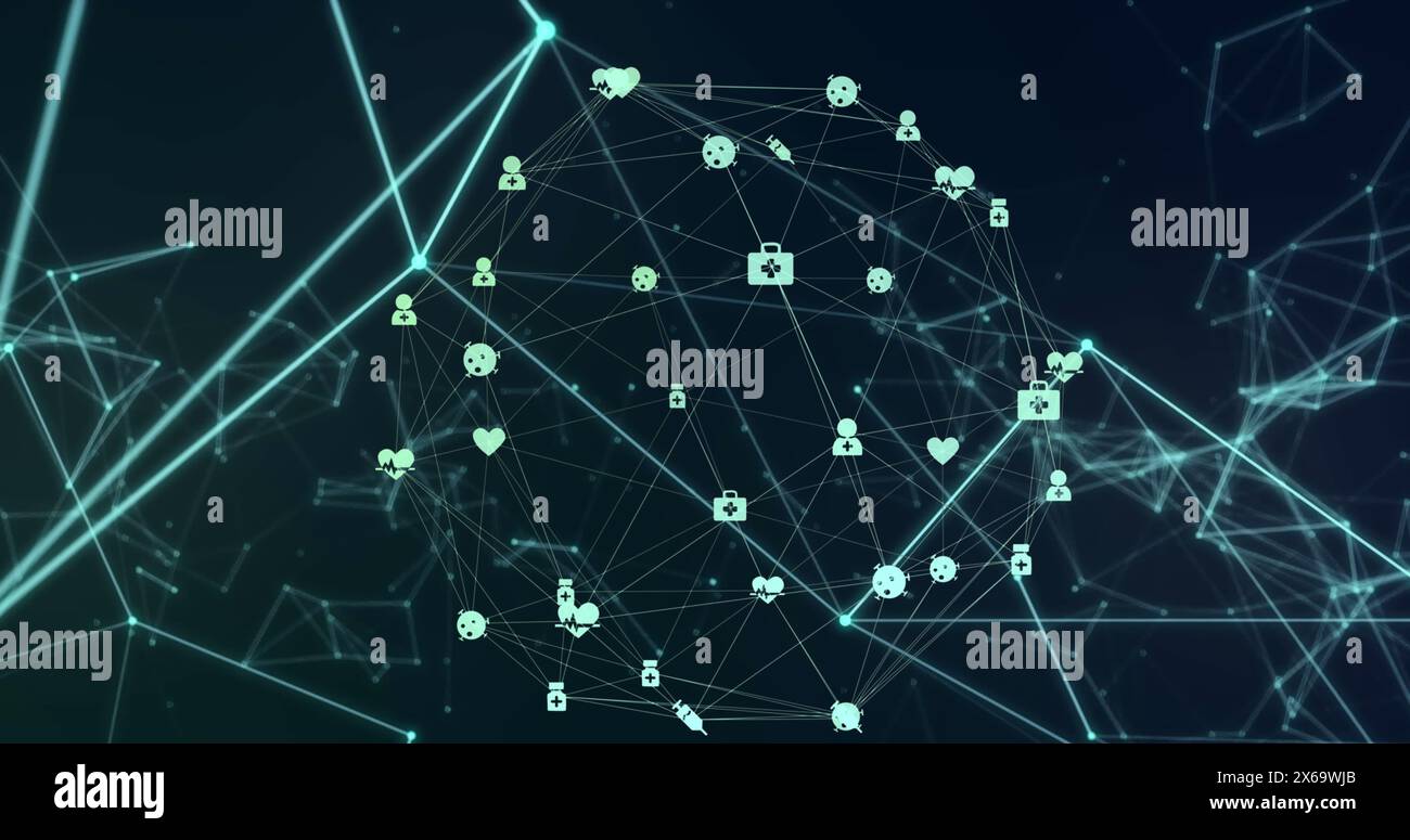 Connecting dots over world map hi-res stock photography and images - Alamy