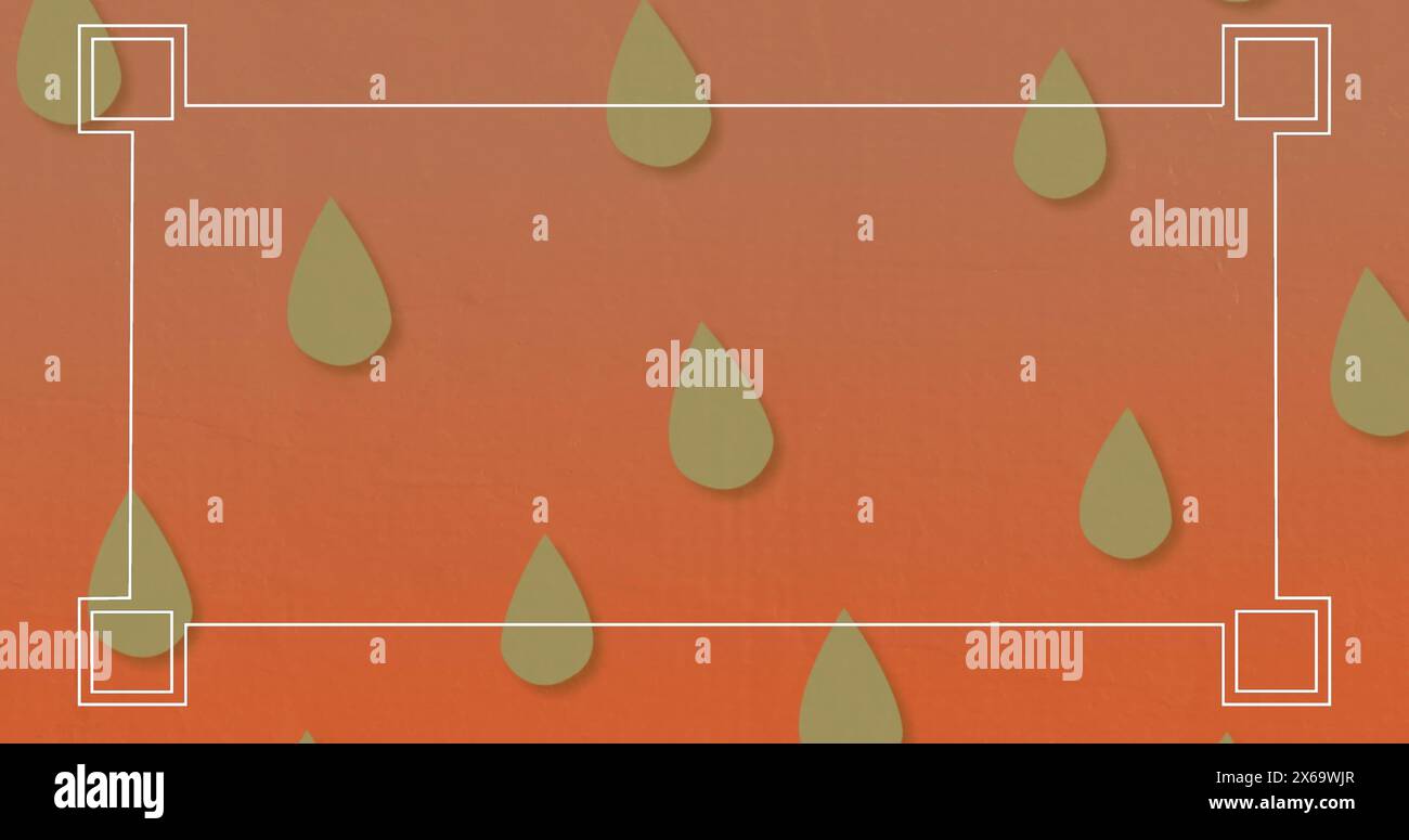 Image of green pattern moving on seamless loop on orange background ...