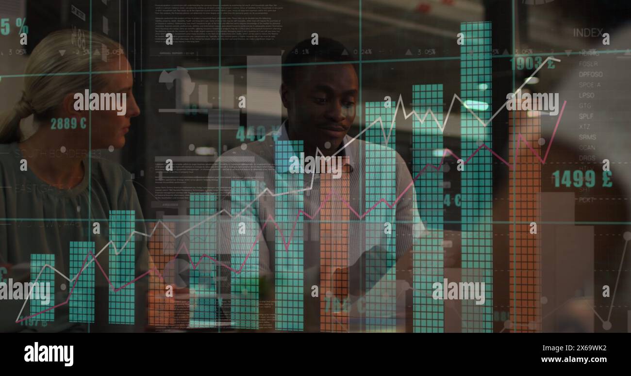 Image Of Statistical Data Processing Against Diverse Colleagues
