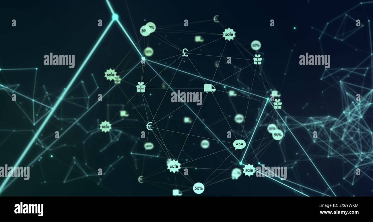 Animation connected dots sale gift hi-res stock photography and images ...