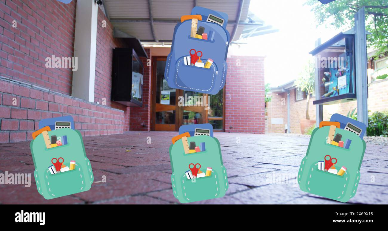 Backpacks ground hi-res stock photography and images - Alamy