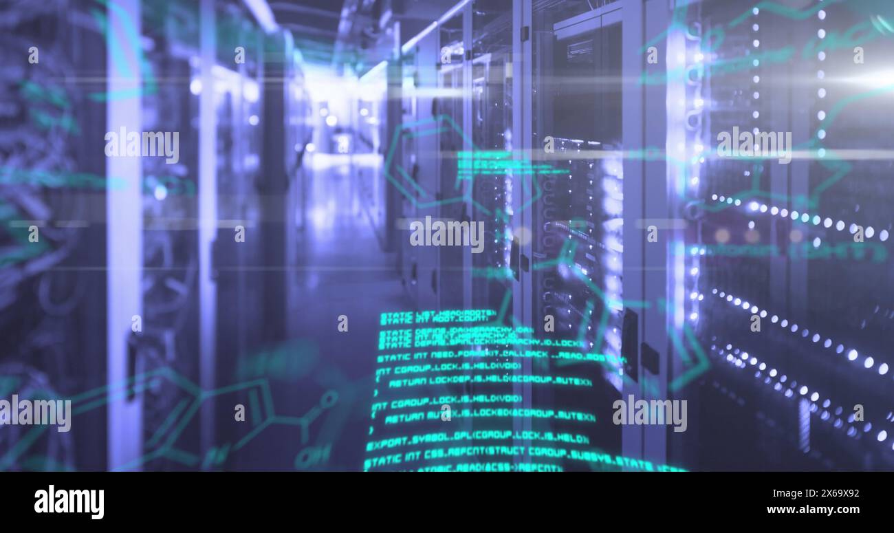 Image of data processing over servers Stock Photo - Alamy