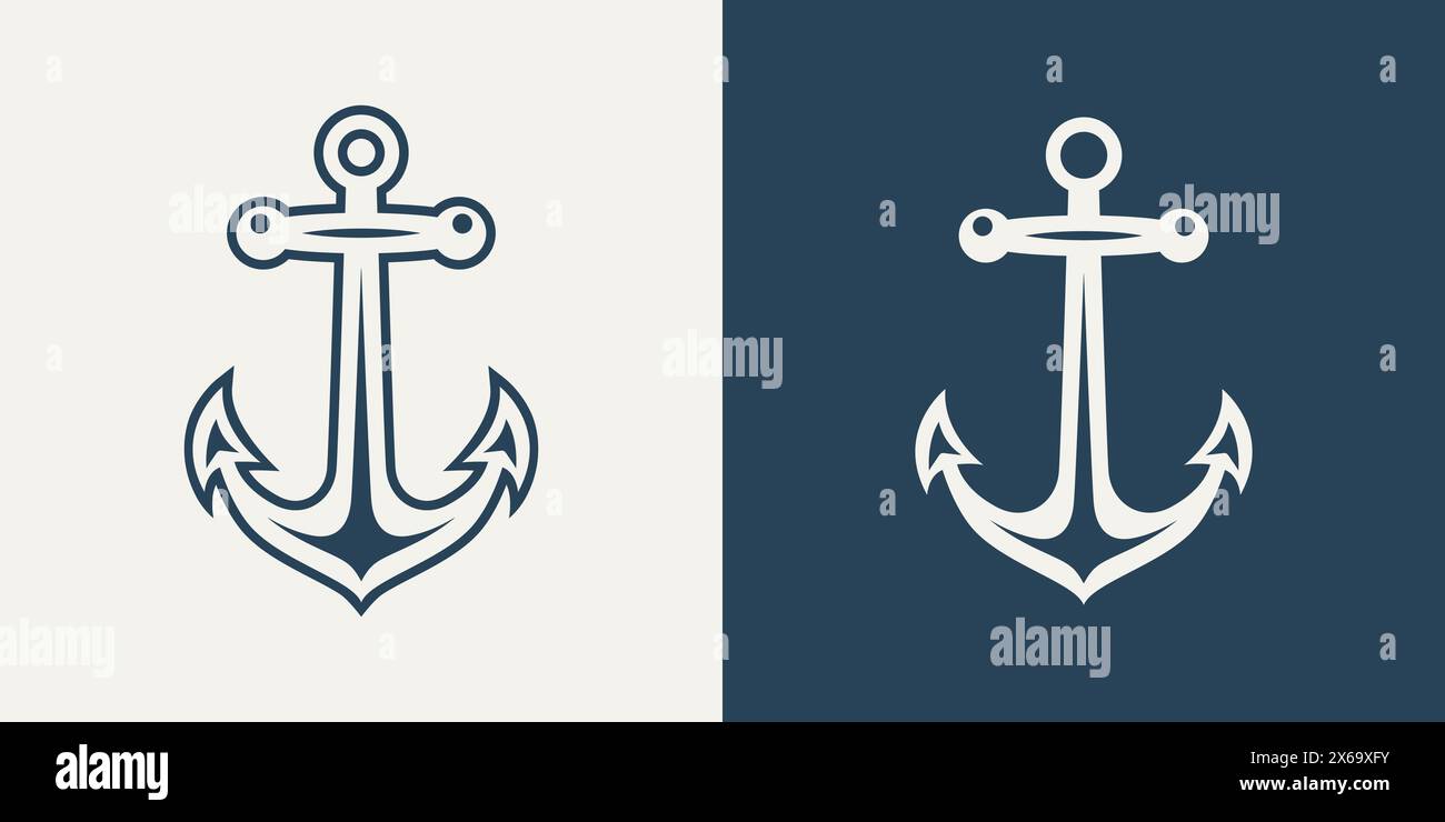 Vector Anchors. Anchor Silhouette Icon Set. Anchor with Outline. Anchor ...