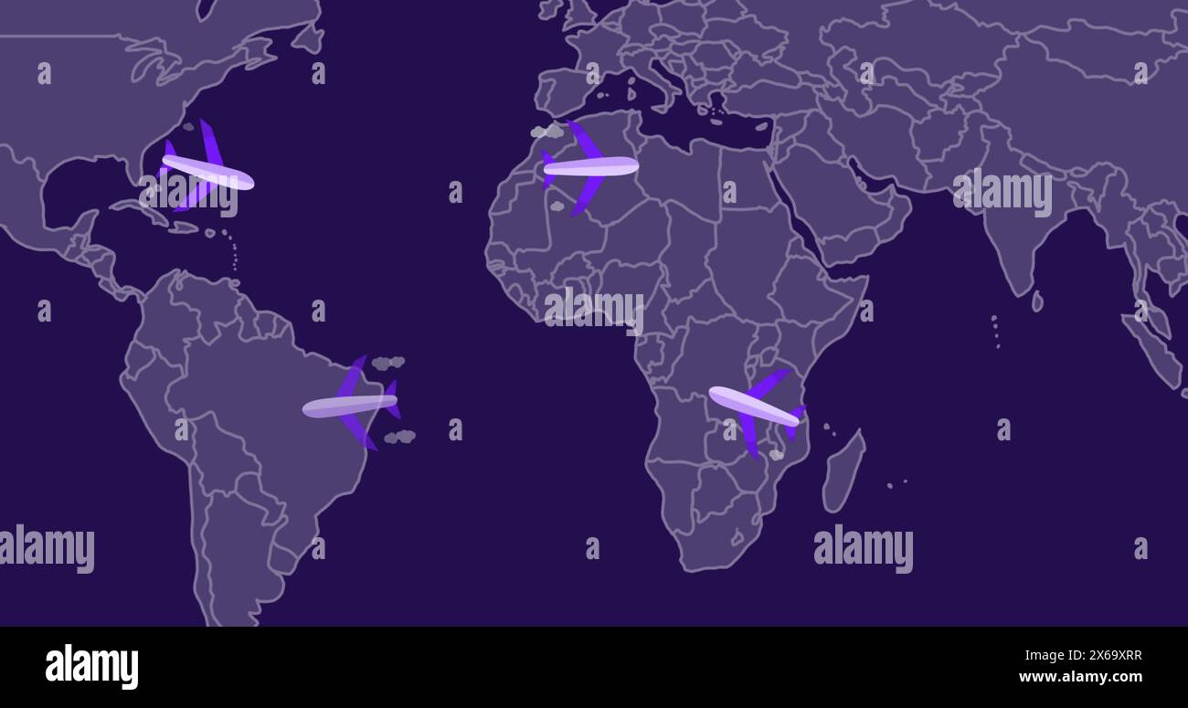Animation world map moving over hi-res stock photography and images - Alamy