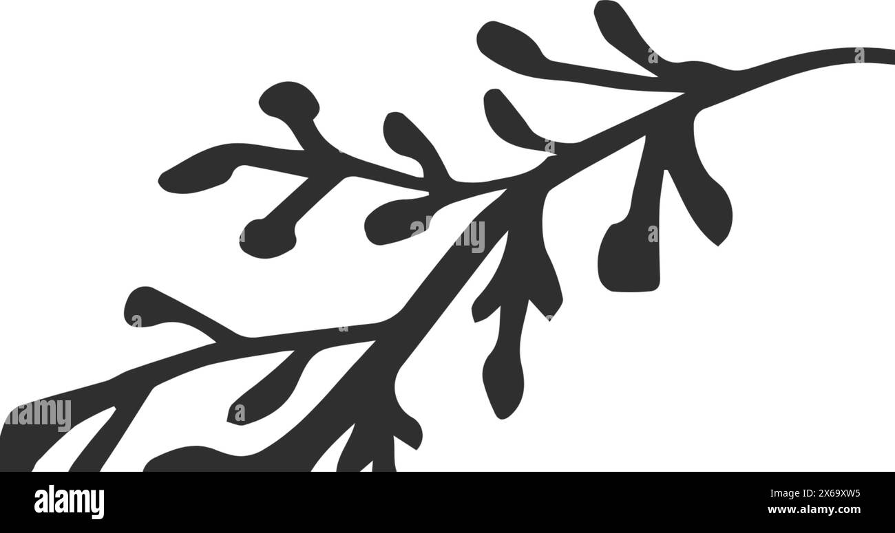 Flat vector leaves Black and White Stock Photos & Images - Alamy