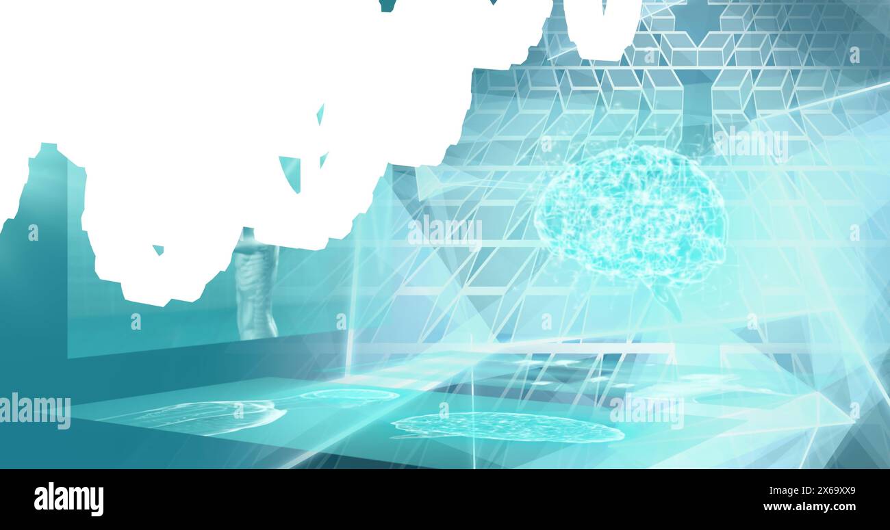 Animation digital brain shapes over hi-res stock photography and images ...