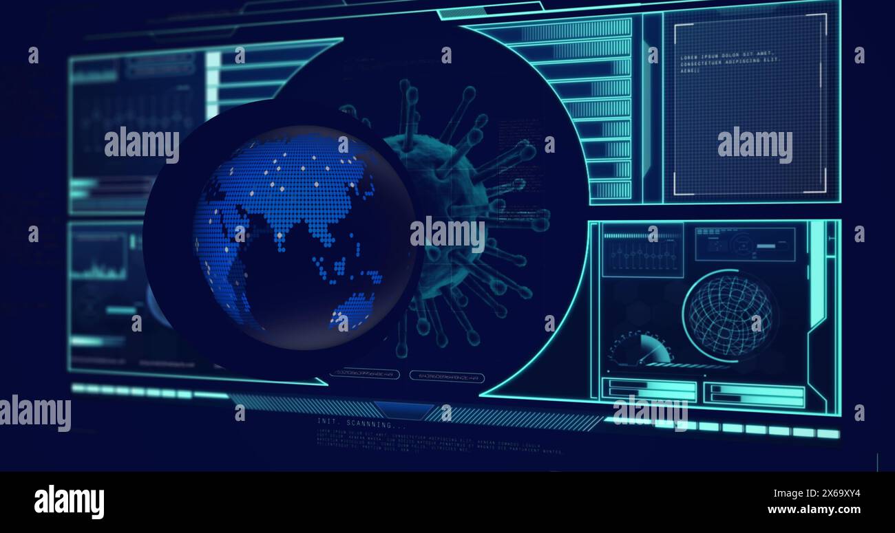 Animation world map virus data hi-res stock photography and images - Alamy