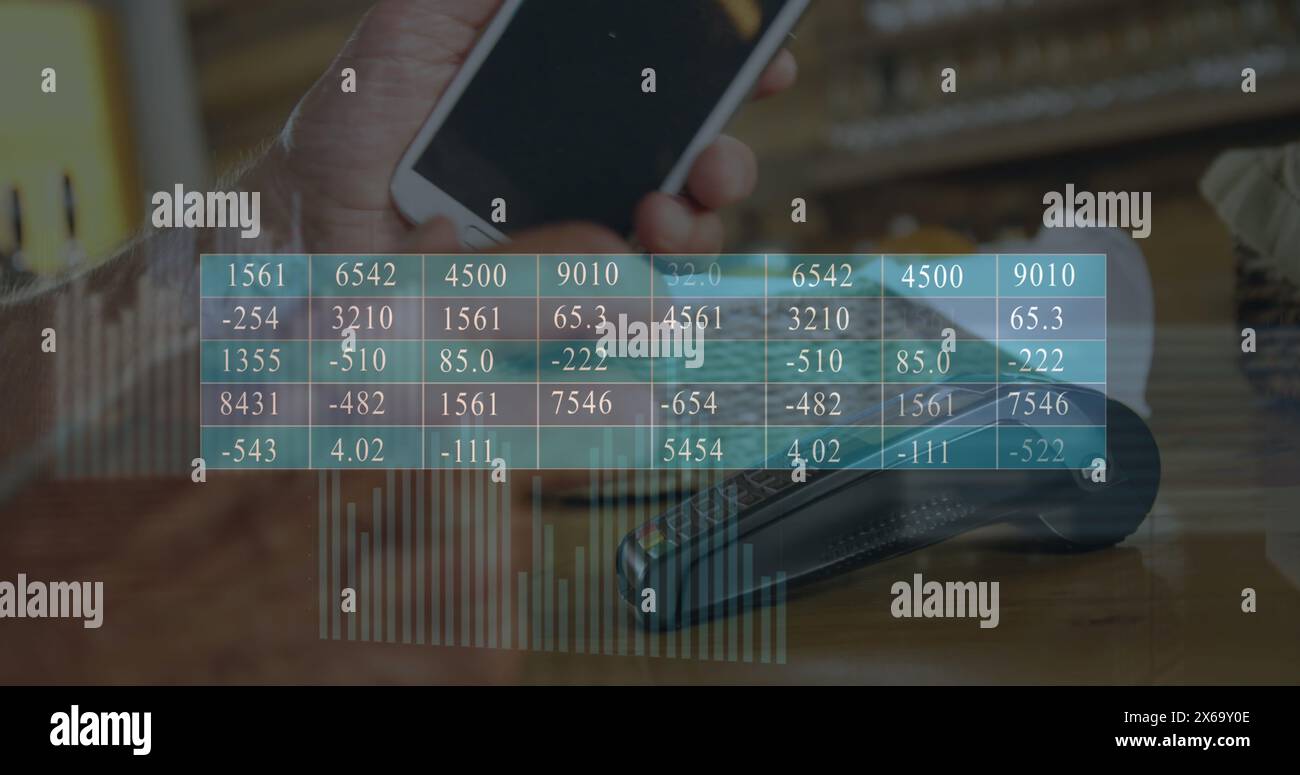 Image of financial data processing over card payment and terminal Stock ...