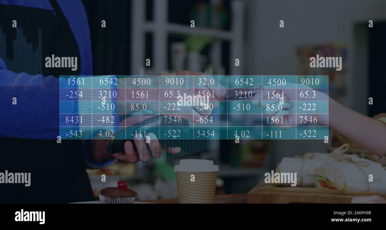 Image of financial data processing over card payment and terminal Stock ...