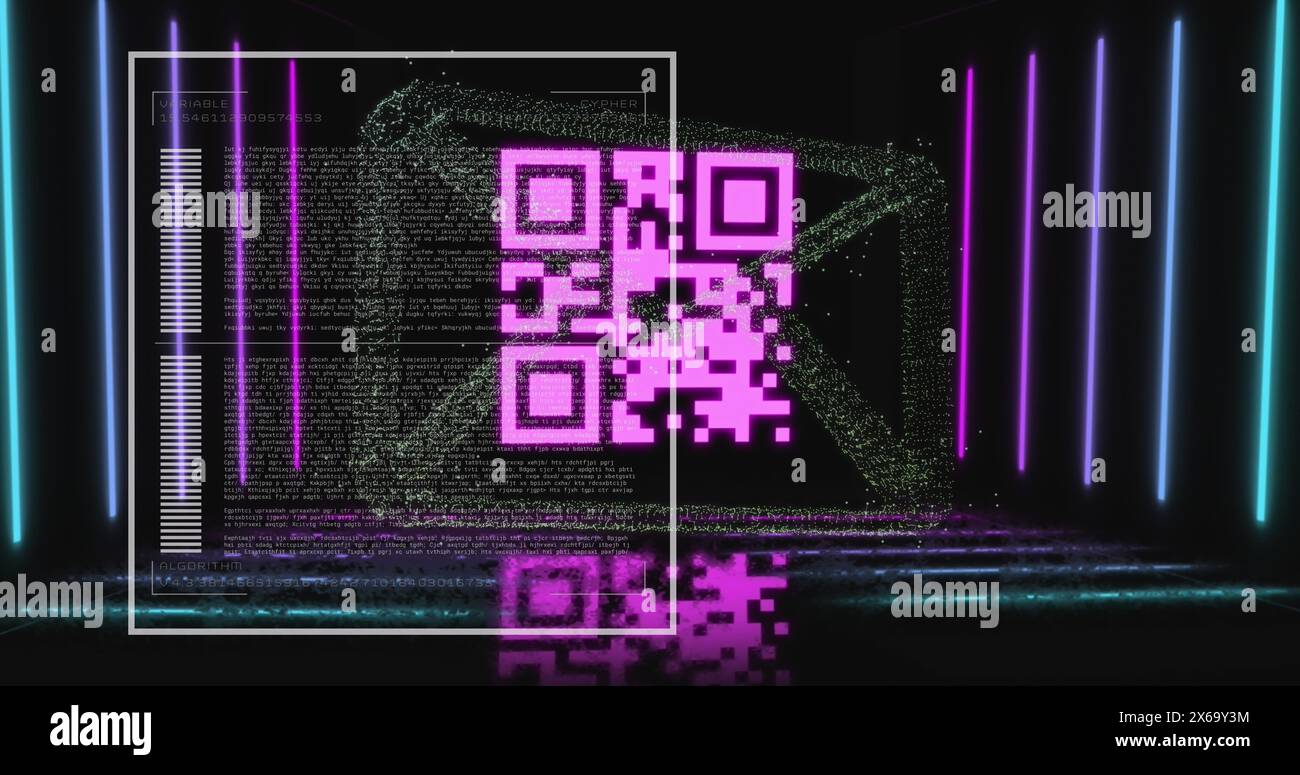 Image of qr code over data processing Stock Photo - Alamy