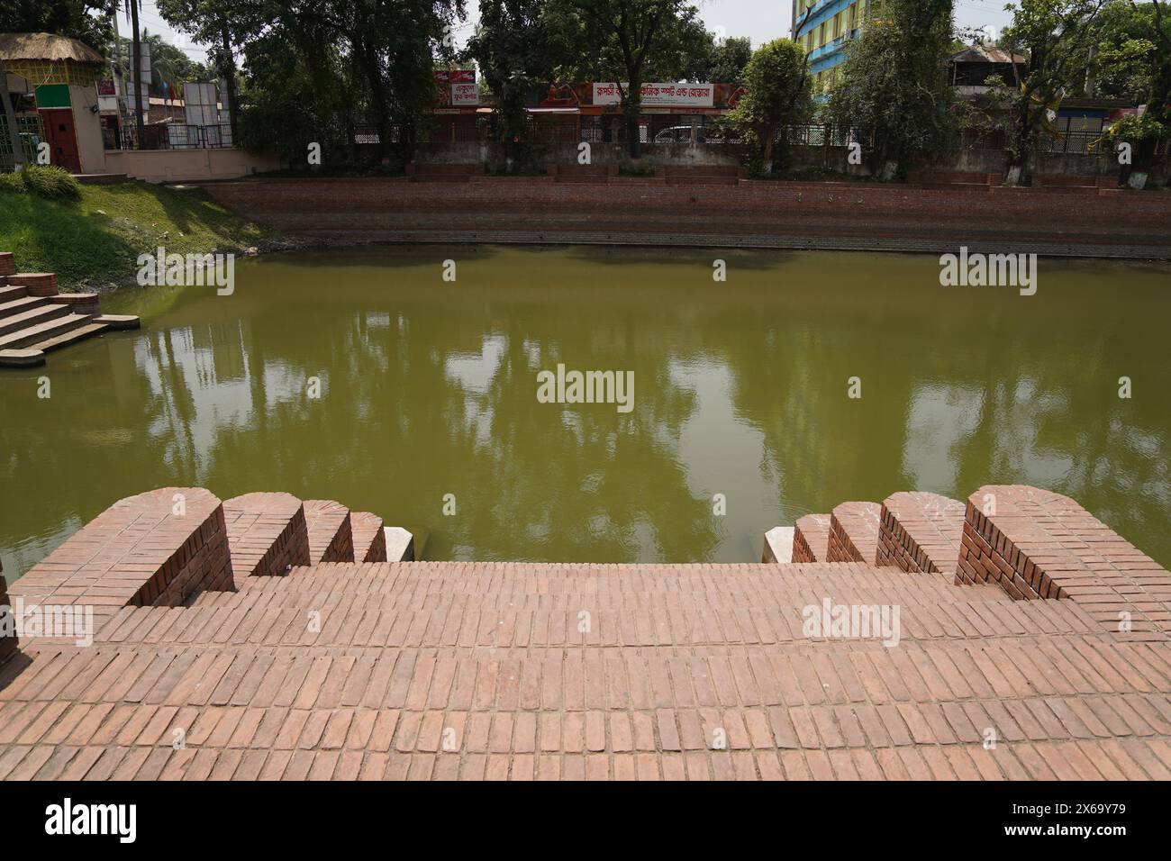 Ghat of the frontal pond. Baro Shardarbari (Palace of Senior Sardar ...