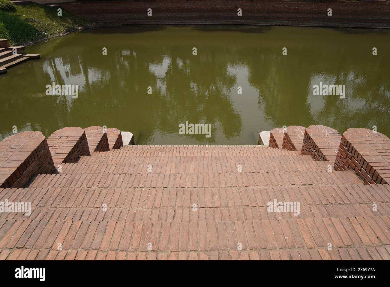 Ghat of the frontal pond. Baro Shardarbari (Palace of Senior Sardar ...