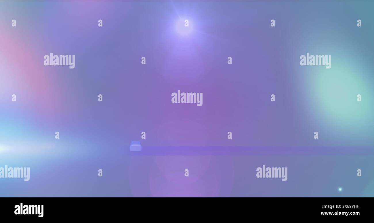 Image of colorful spots of light moving against blue background with ...