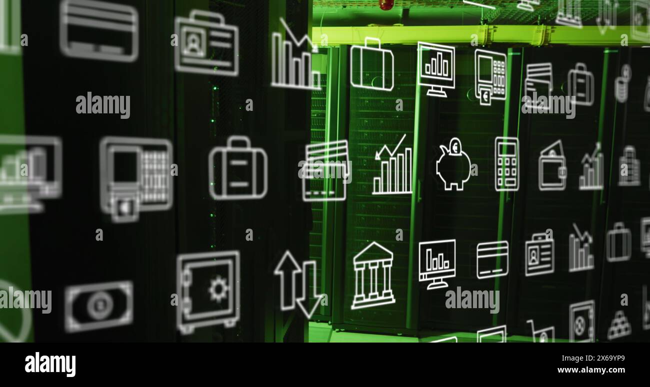 In server room green lit hi-res stock photography and images - Alamy