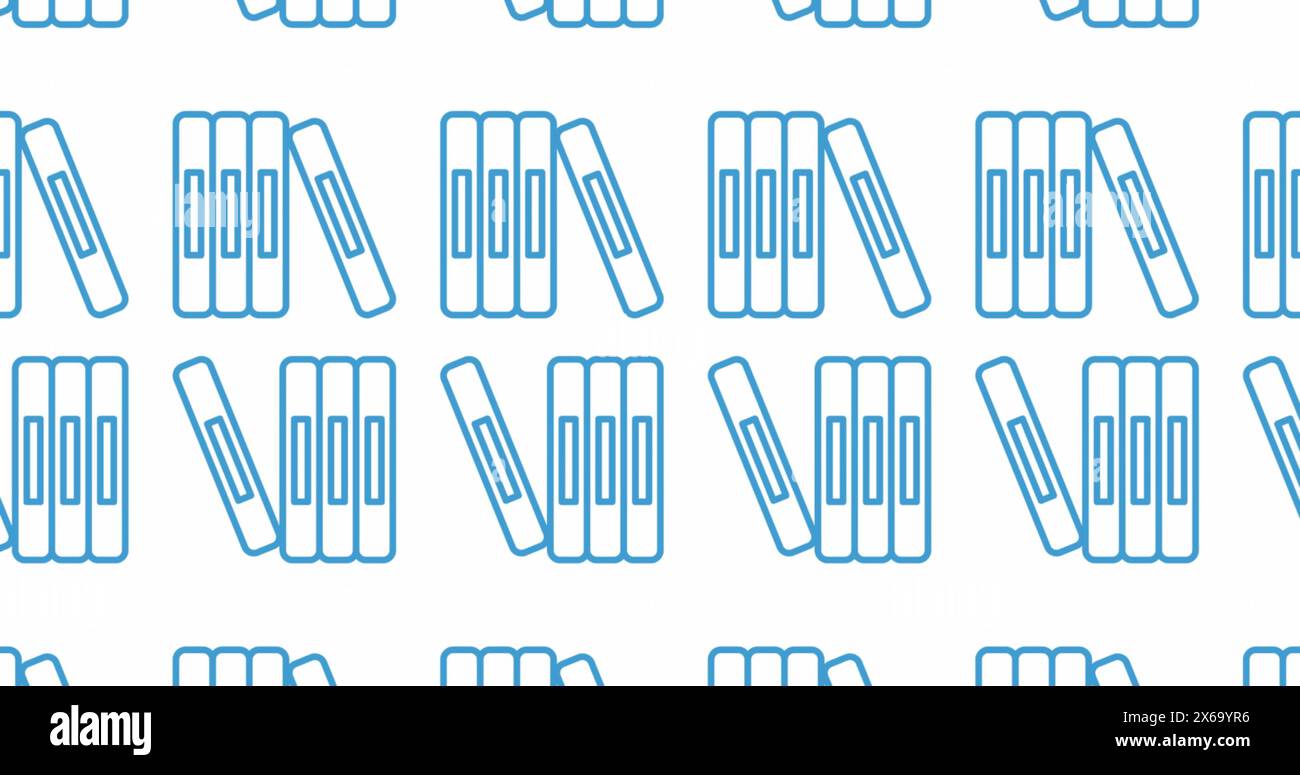 Image of blue books icons pattern on white background Stock Photo - Alamy