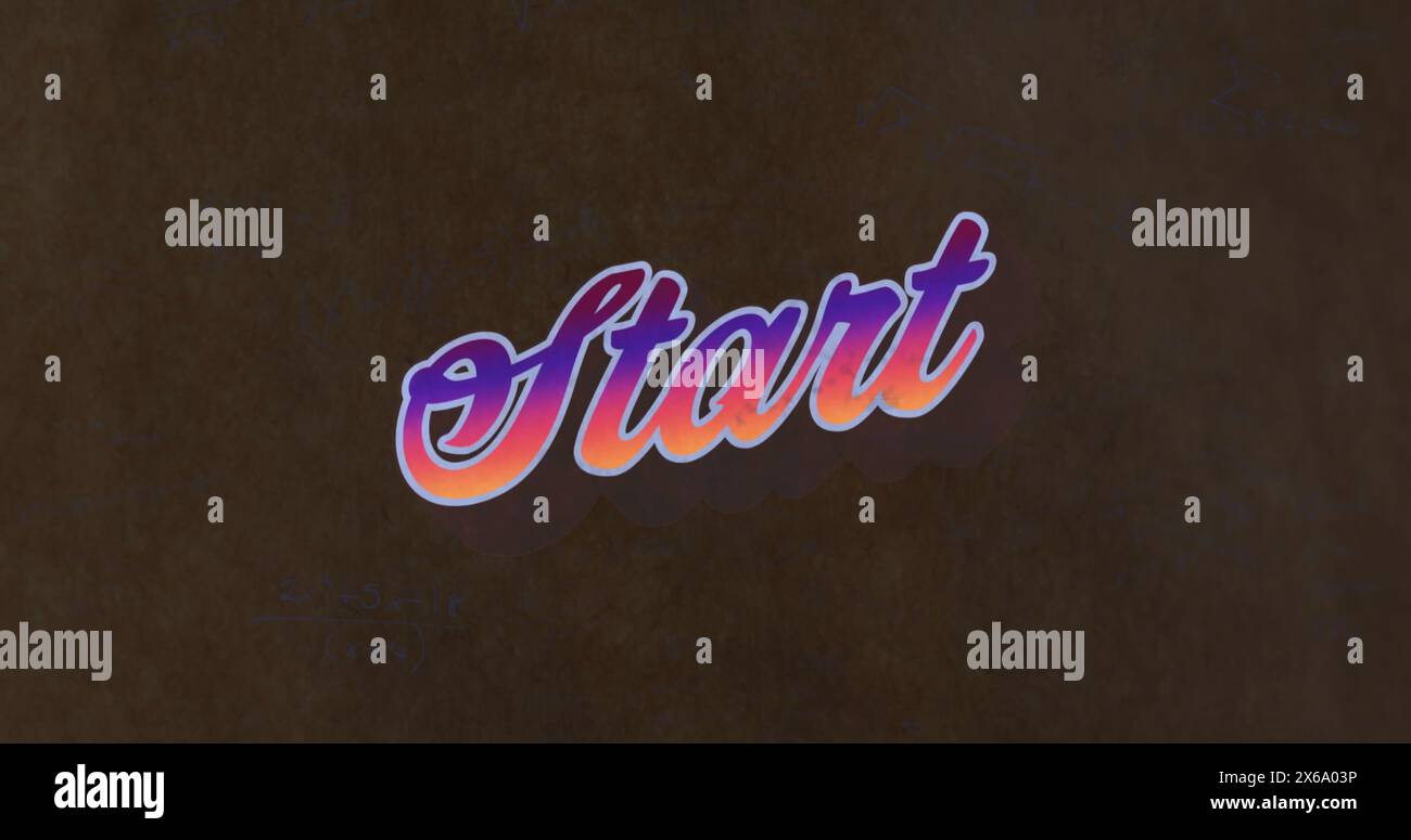 Image of start text banner over changing grunge textured dark ...