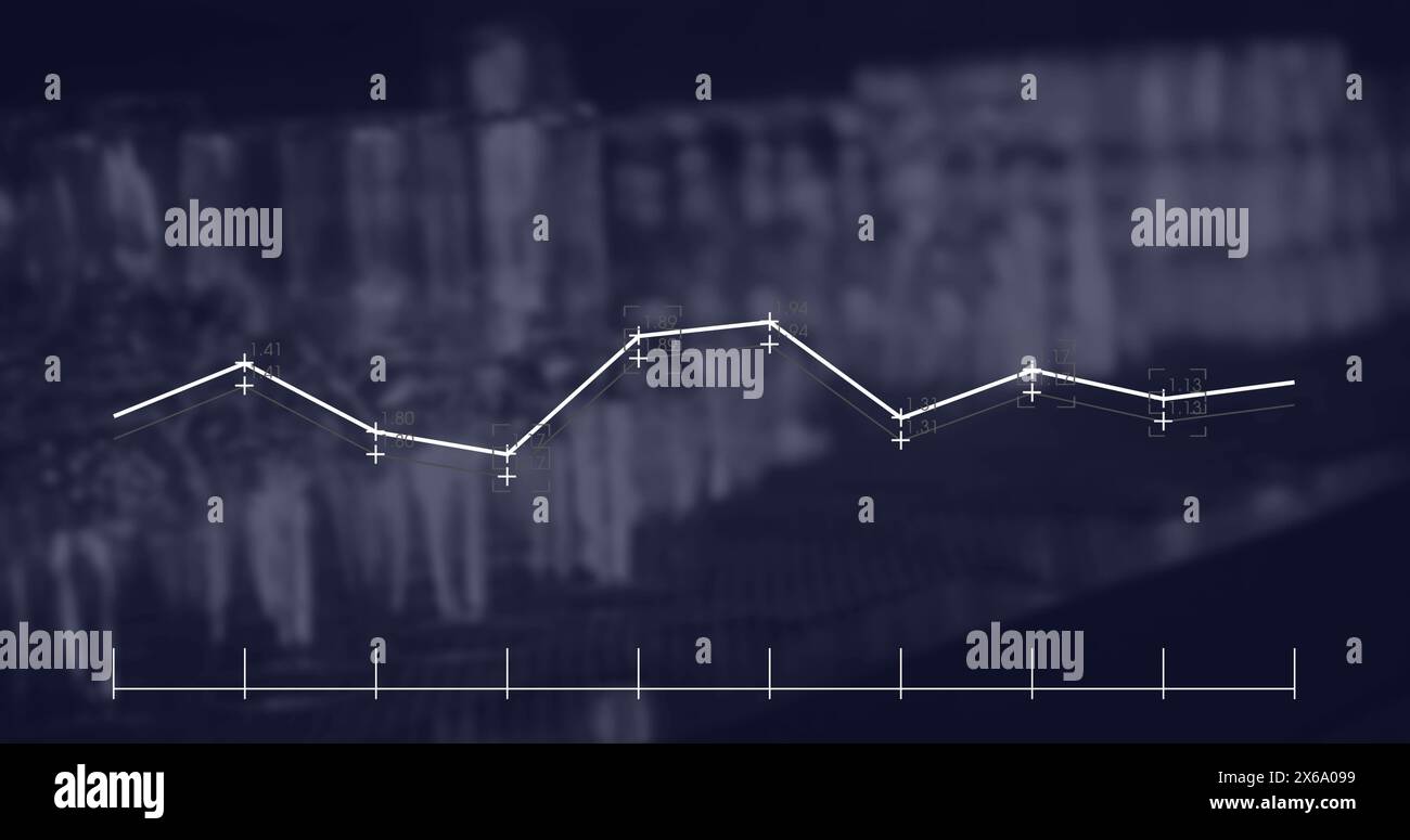 Image of line graph changing over coffee maker machines in coffee shop ...