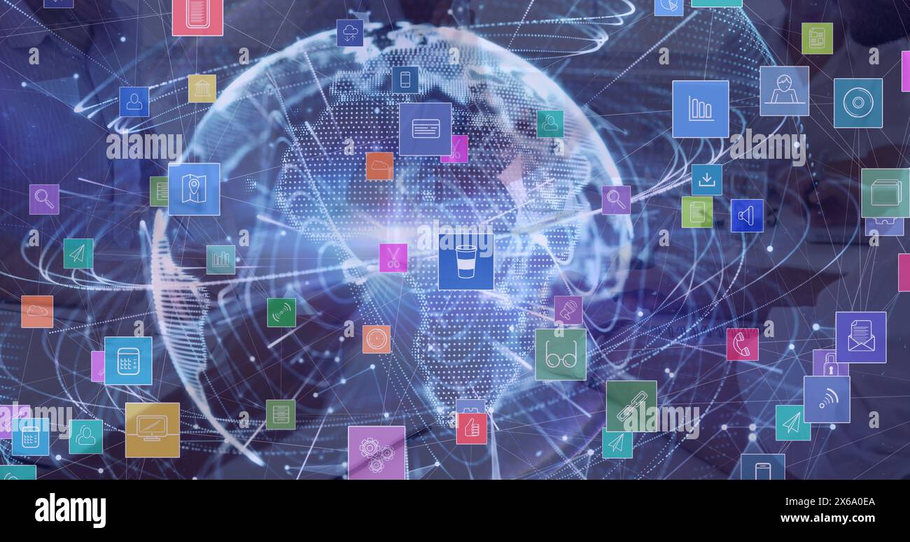 Animation globe network connections people hi-res stock photography and ...