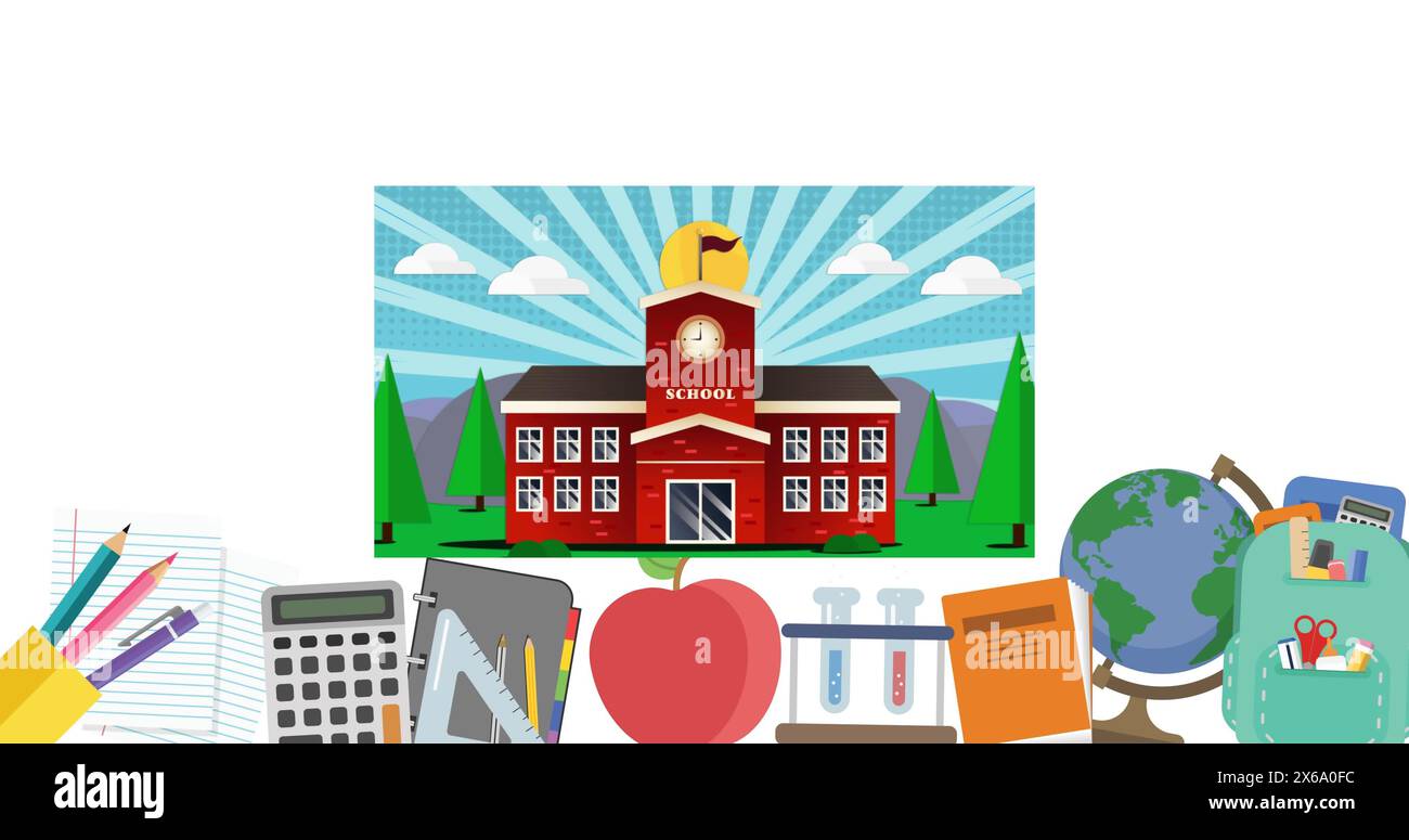 School building icon animation hi-res stock photography and images - Alamy