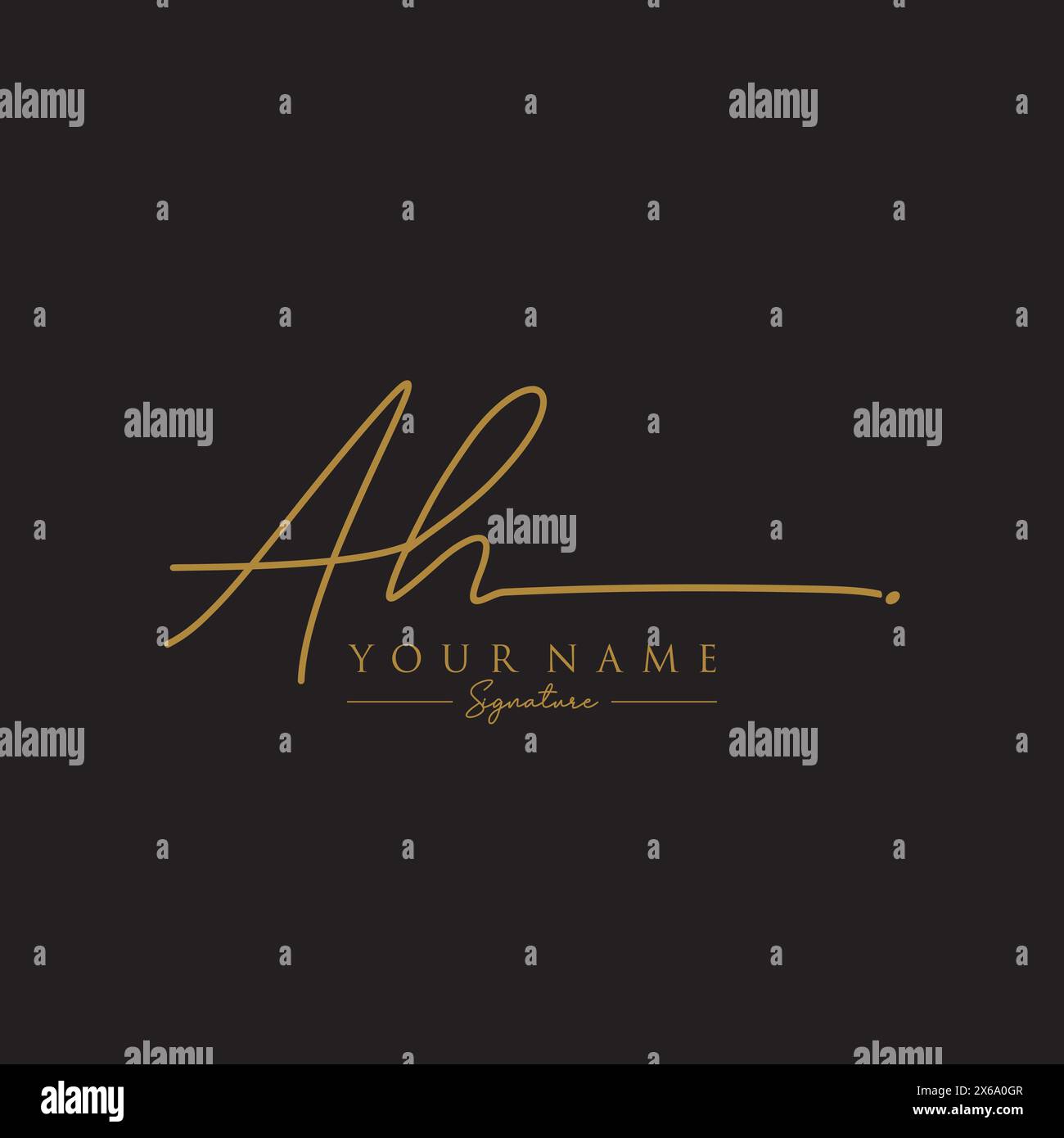 AH Signature Logo Template Stock Vector Image & Art - Alamy