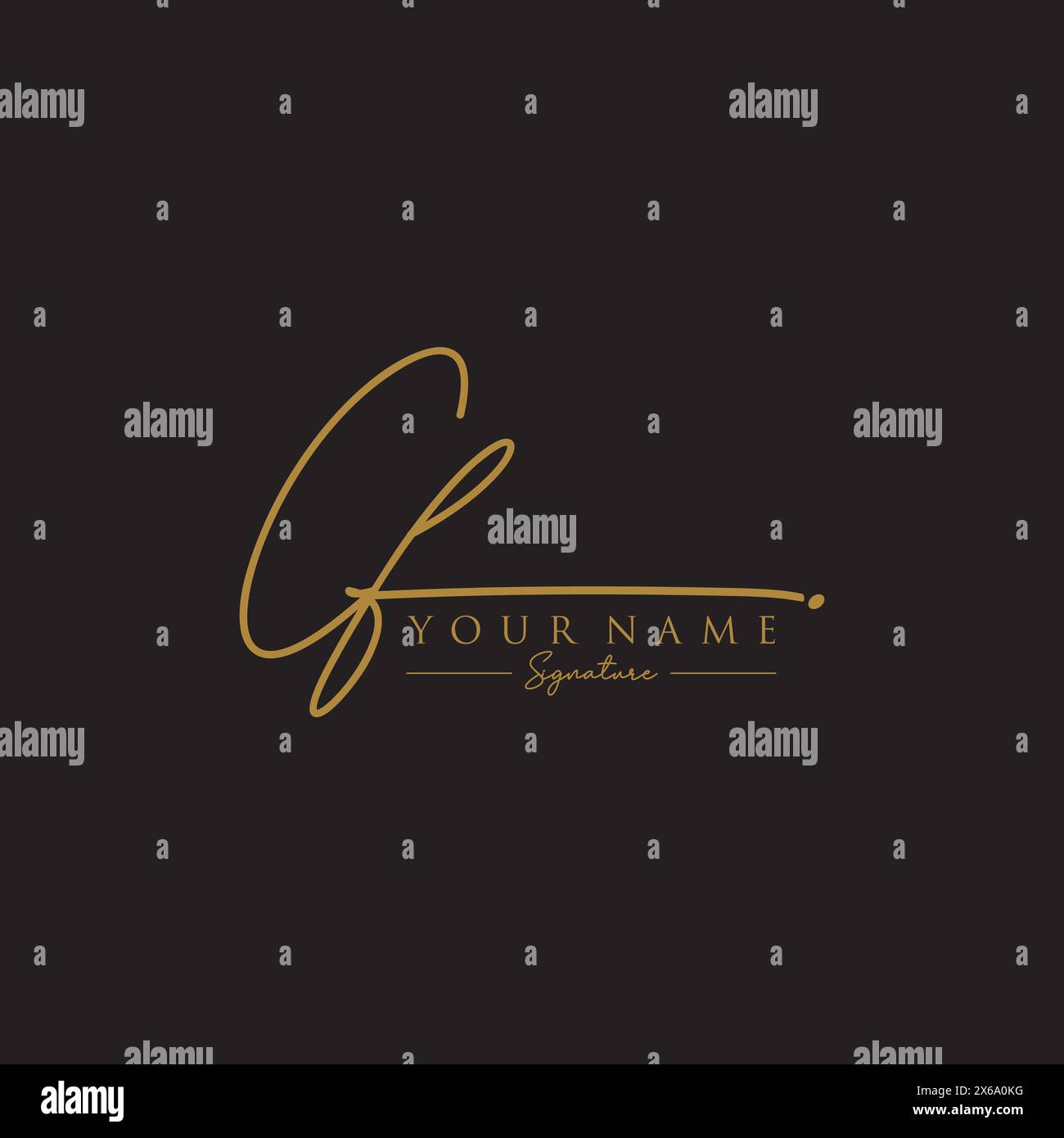 CF Signature Logo Template Stock Vector Image & Art - Alamy