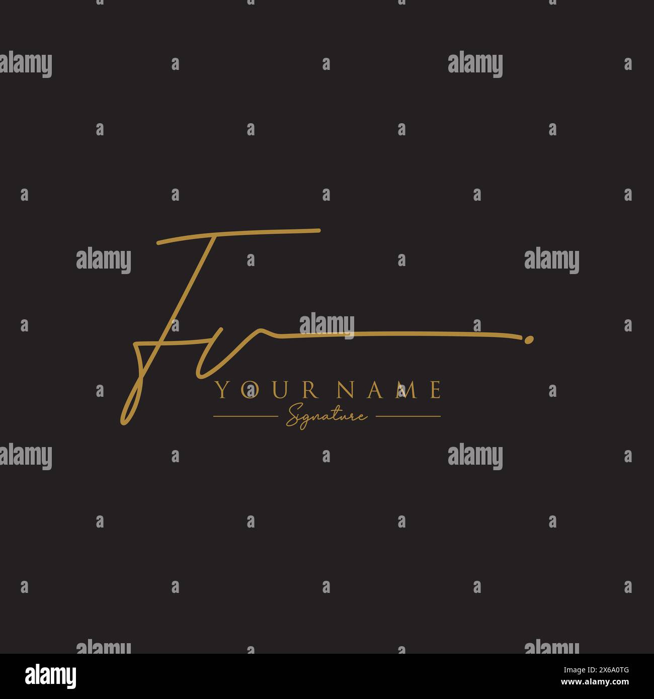 FV Signature Logo Template Stock Vector Image & Art - Alamy