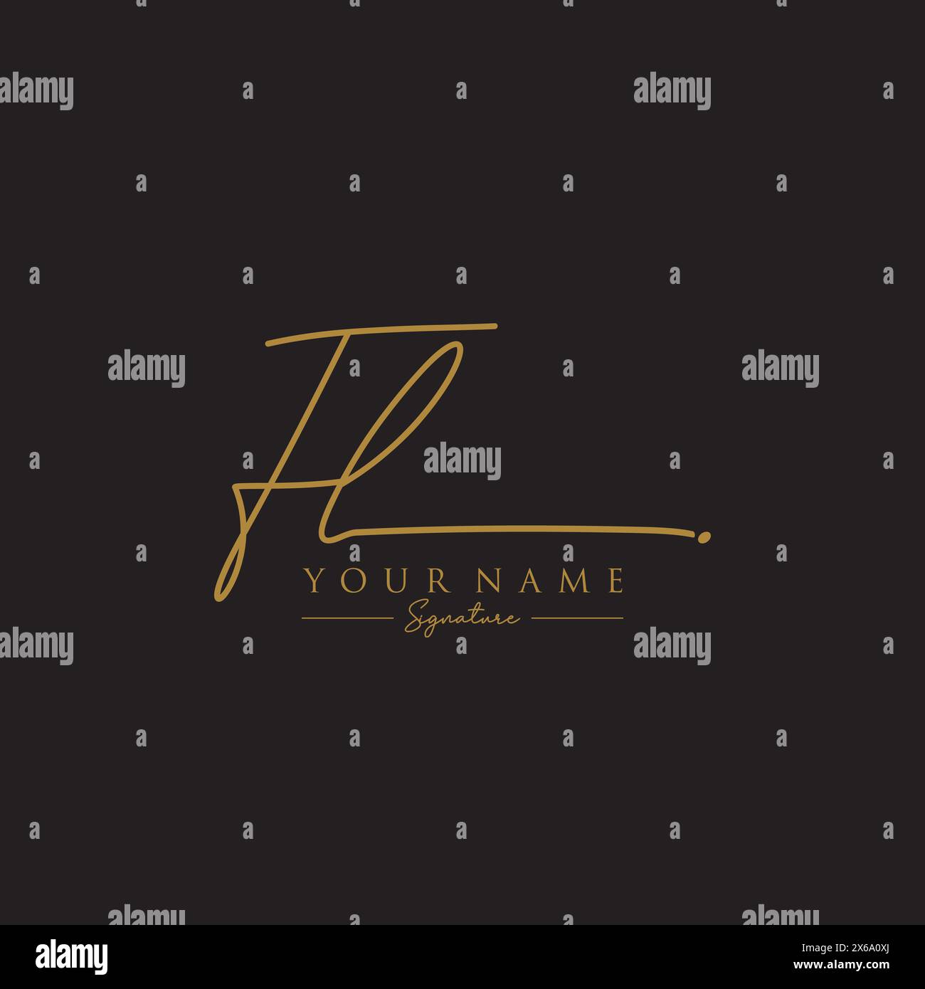 FL Signature Logo Template Stock Vector Image & Art - Alamy