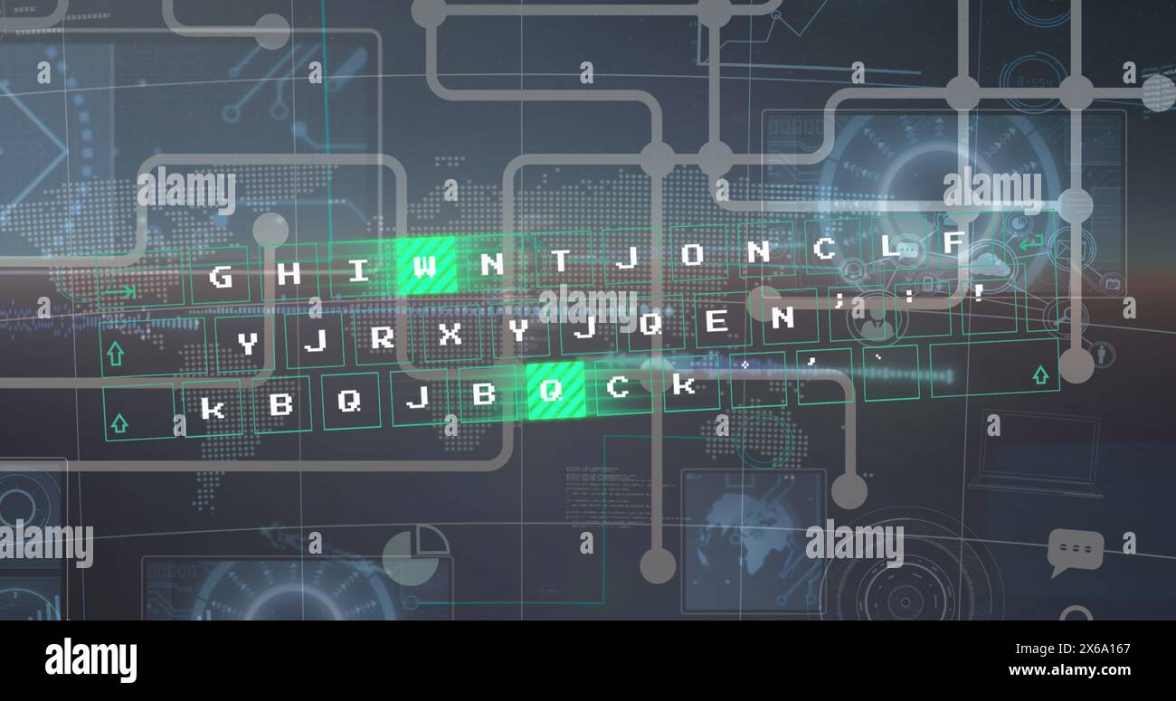 Animation data processing glowing purple hi-res stock photography and images - Alamy