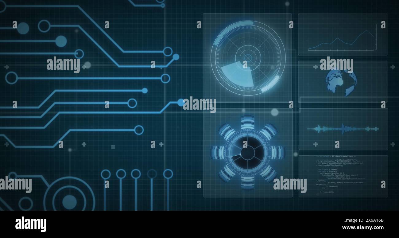 Animation white circles data processing hi-res stock photography and ...
