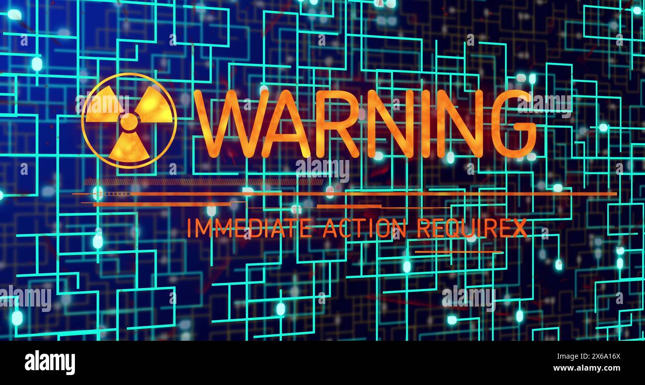 Image of warning text over shapes Stock Photo - Alamy
