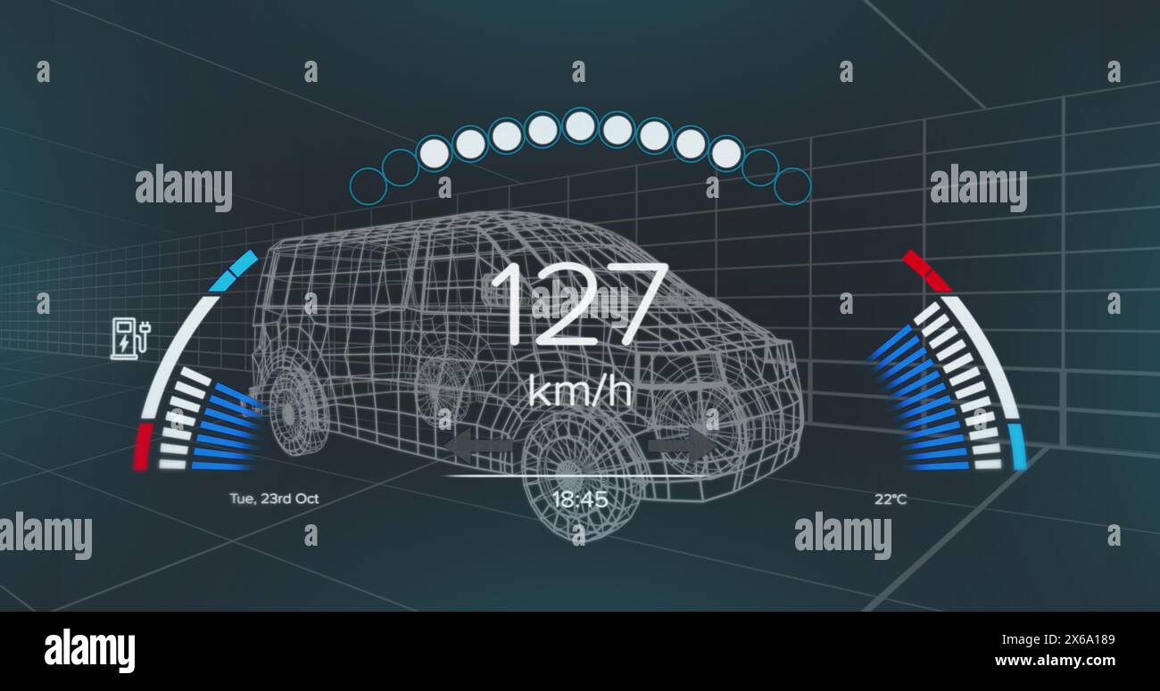Image of car drawing over car network of connections Stock Photo - Alamy