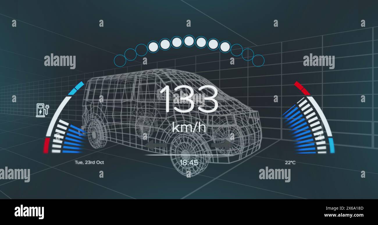 Image of car drawing over car network of connections Stock Photo - Alamy