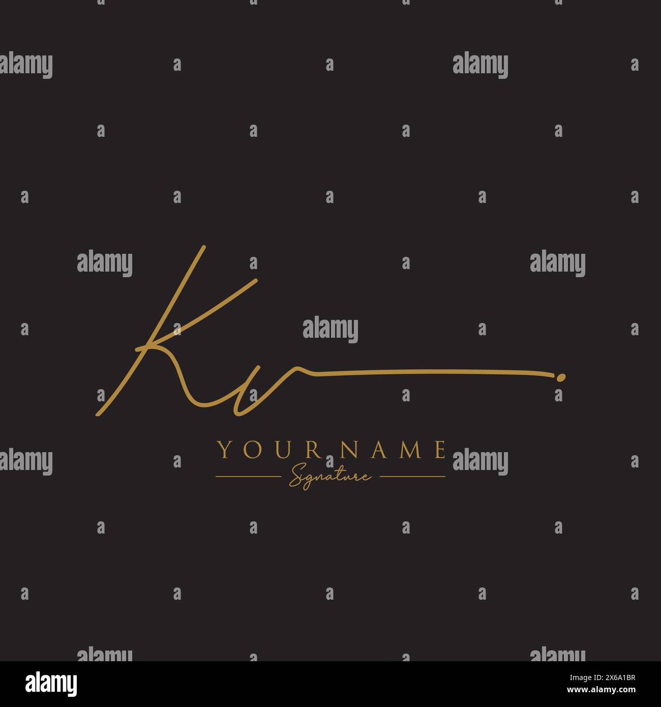 KV Signature Logo Template Stock Vector Image & Art - Alamy