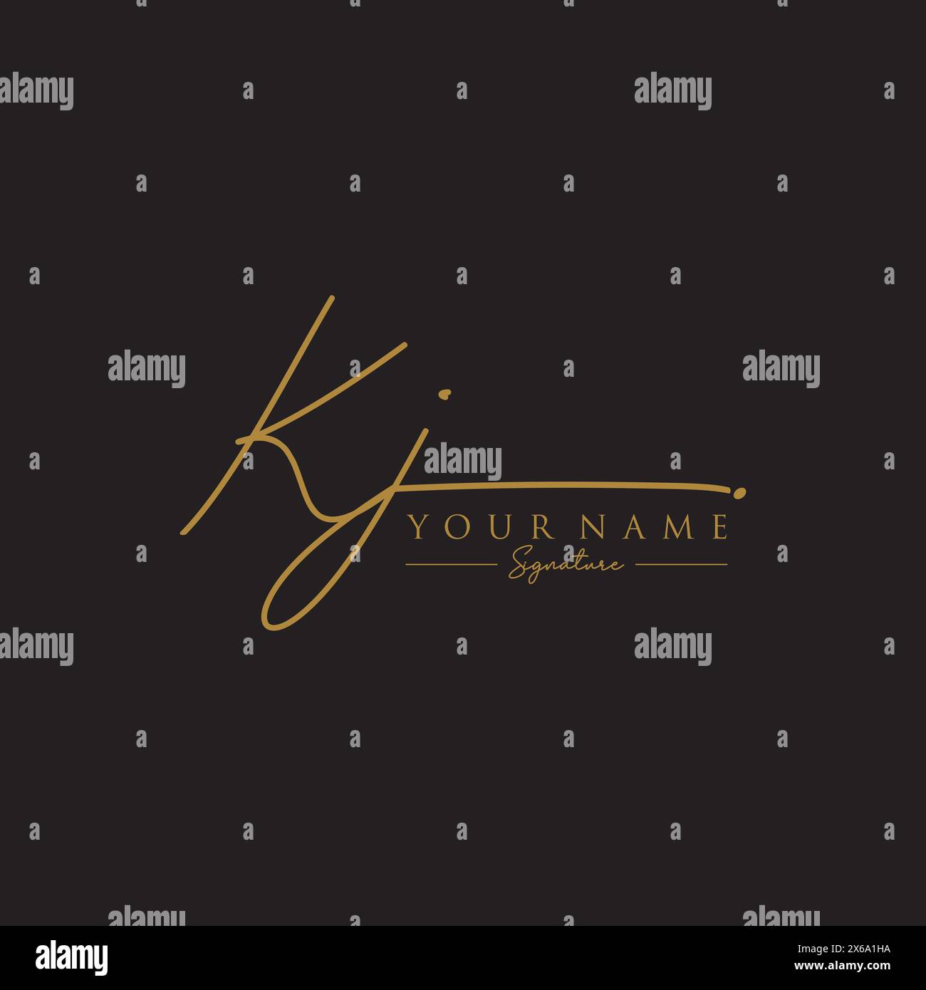 KJ Signature Logo Template Stock Vector Image & Art - Alamy
