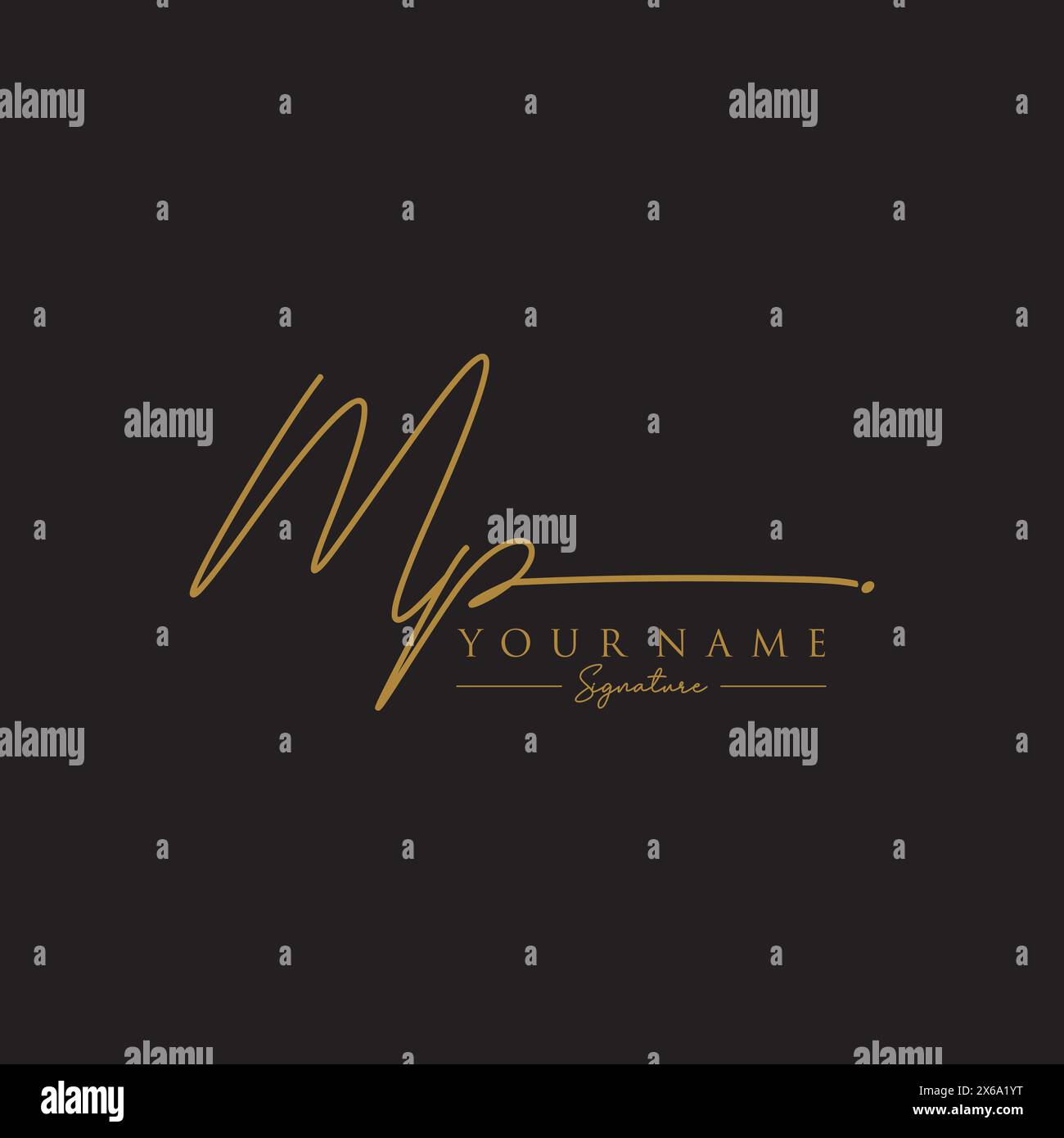 MP Signature Logo Template Stock Vector Image & Art - Alamy