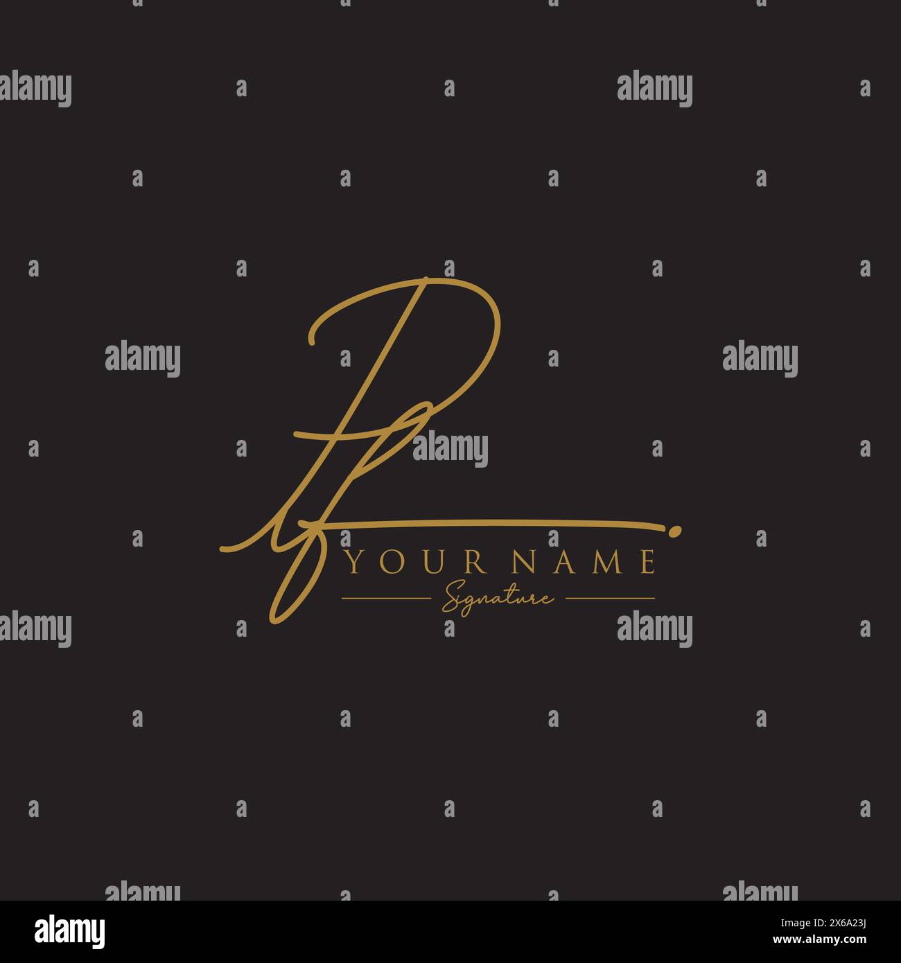 PF Signature Logo Template Stock Vector Image & Art - Alamy