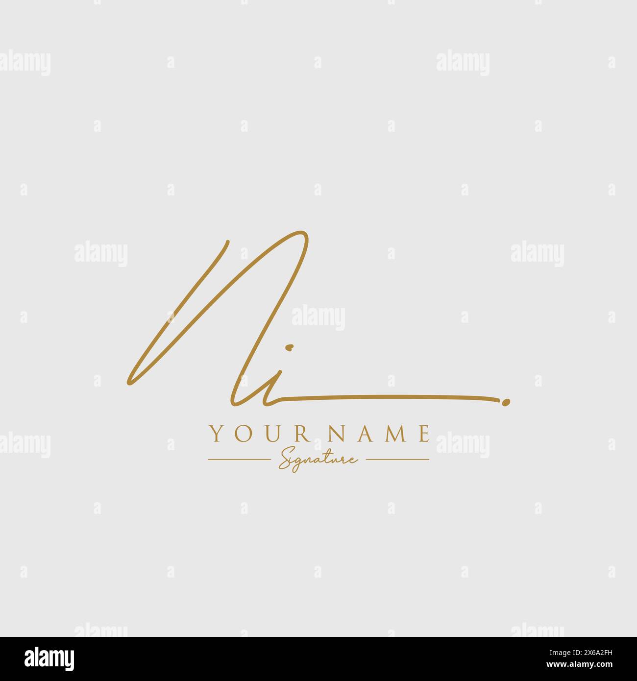 NI Signature Logo Template Stock Vector Image & Art - Alamy