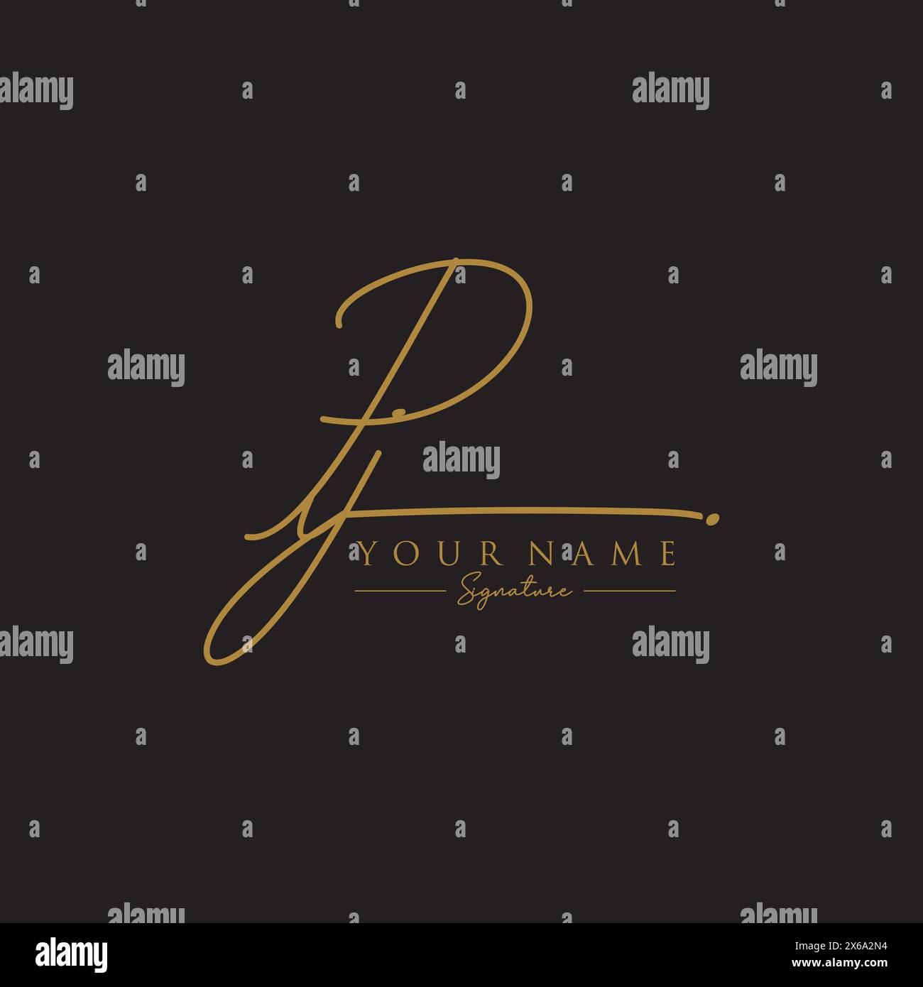 PJ Signature Logo Template Stock Vector Image & Art - Alamy
