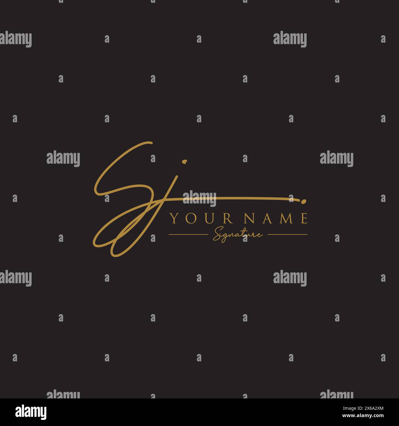 SJ Signature Logo Template Stock Vector Image & Art - Alamy