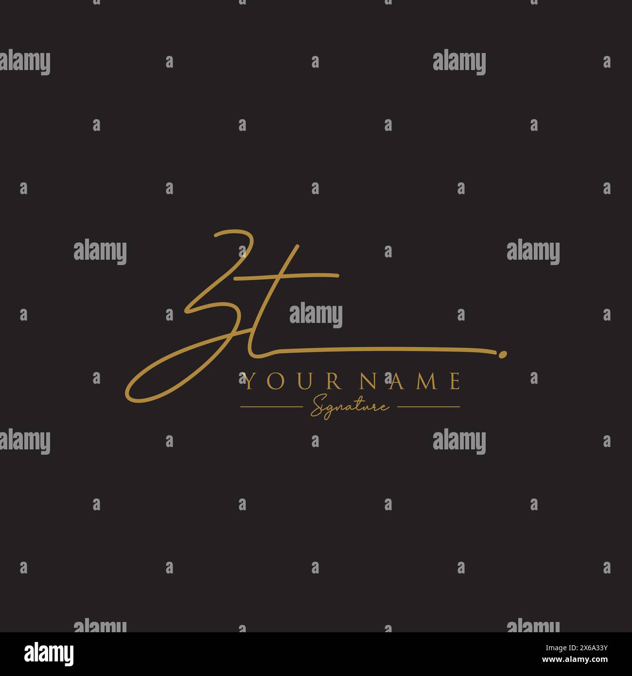 ZT Signature Logo Template Stock Vector Image & Art - Alamy