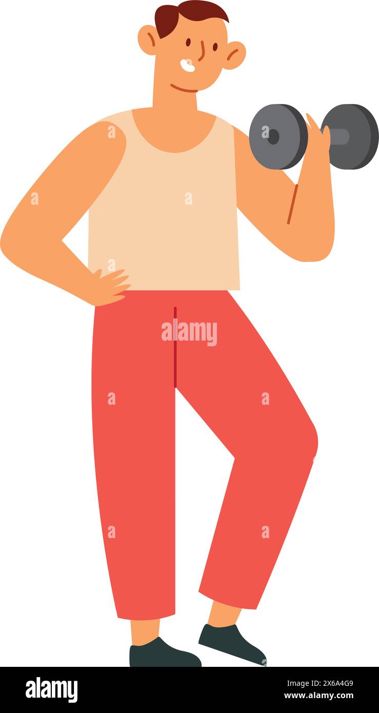 gym practicing guy isolated illustration Stock Vector Image & Art - Alamy