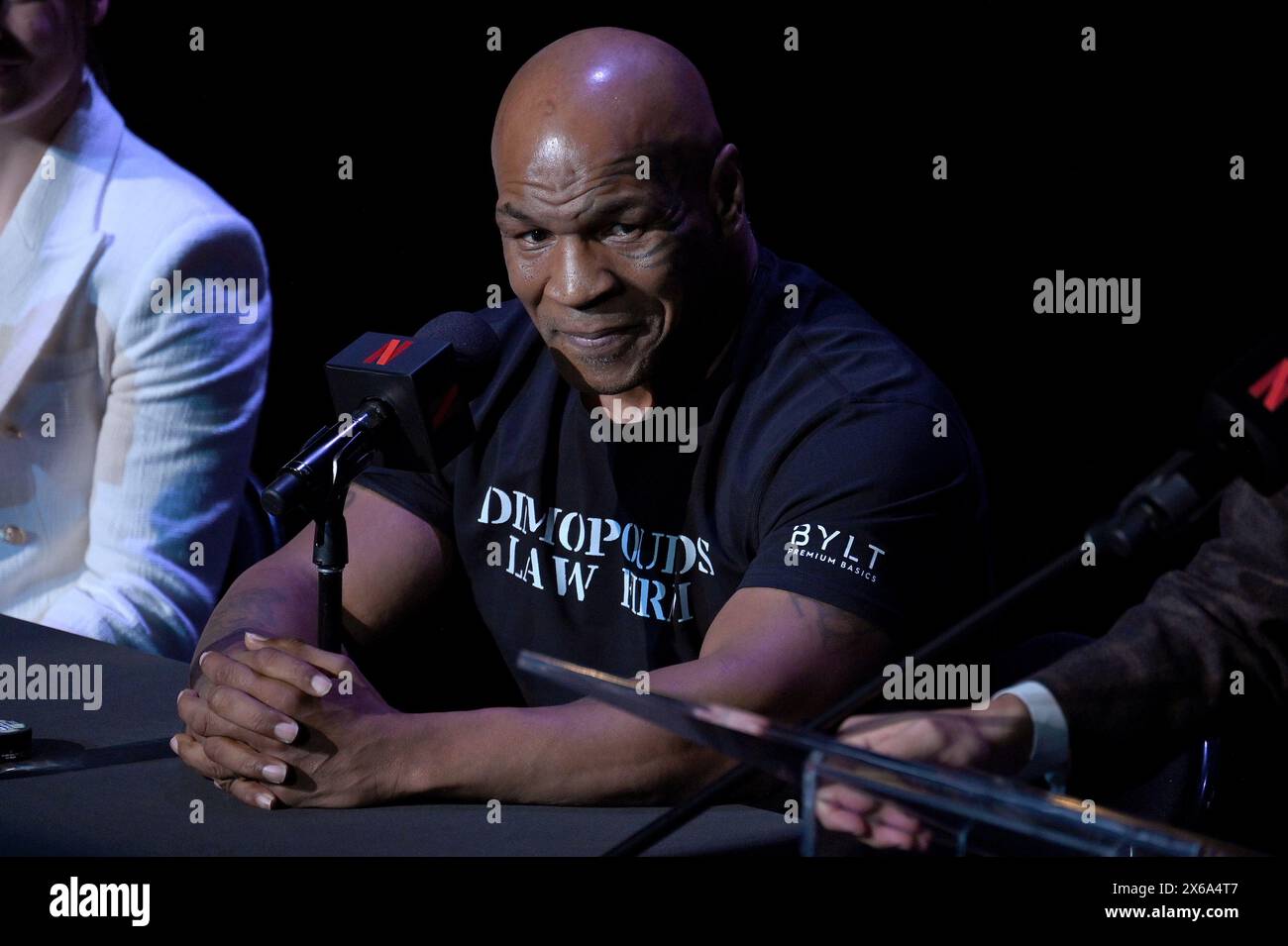 Mike Tyson speaks onstage at the Apollo Theatre during the press ...