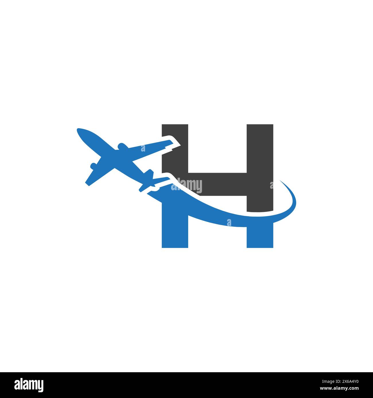 H letter logo with airplane Stock Vector Image & Art - Alamy