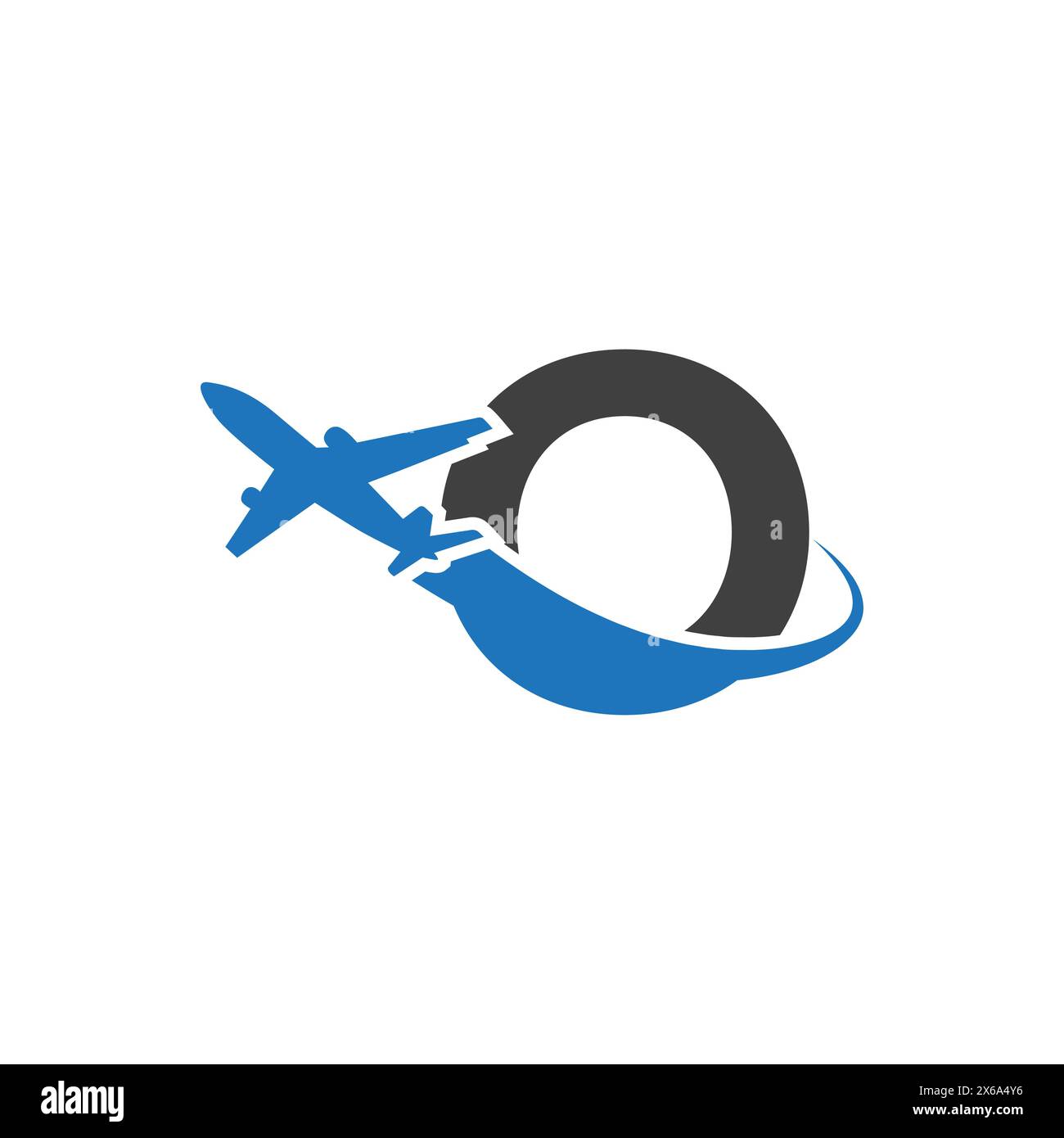 O letter logo with airplane Stock Vector Image & Art - Alamy
