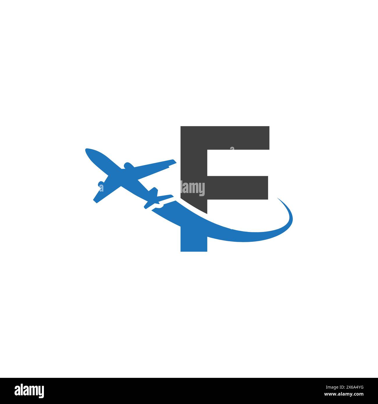 F letter logo with airplane Stock Vector Image & Art - Alamy
