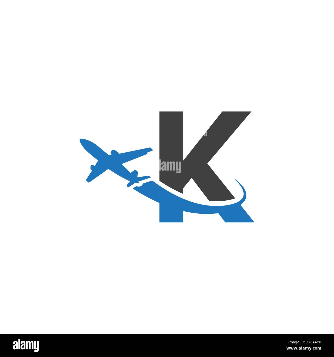 K letter logo with airplane Stock Vector Image & Art - Alamy