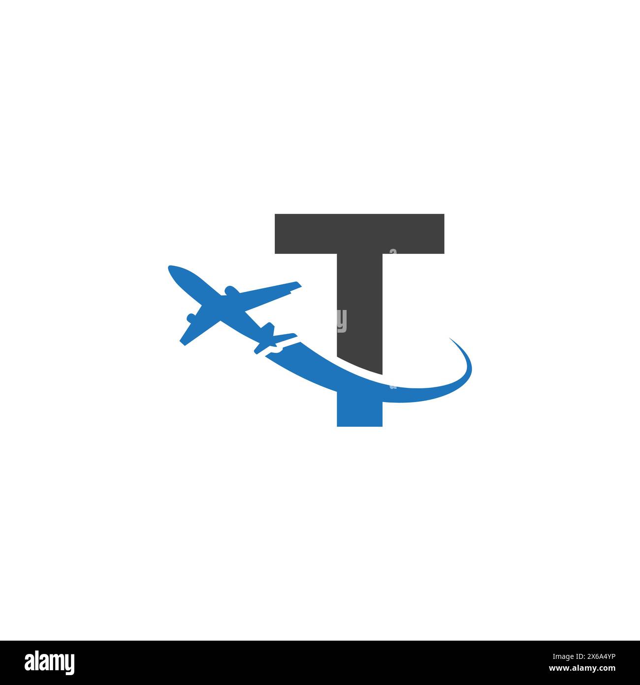 T letter logo with airplane Stock Vector Image & Art - Alamy