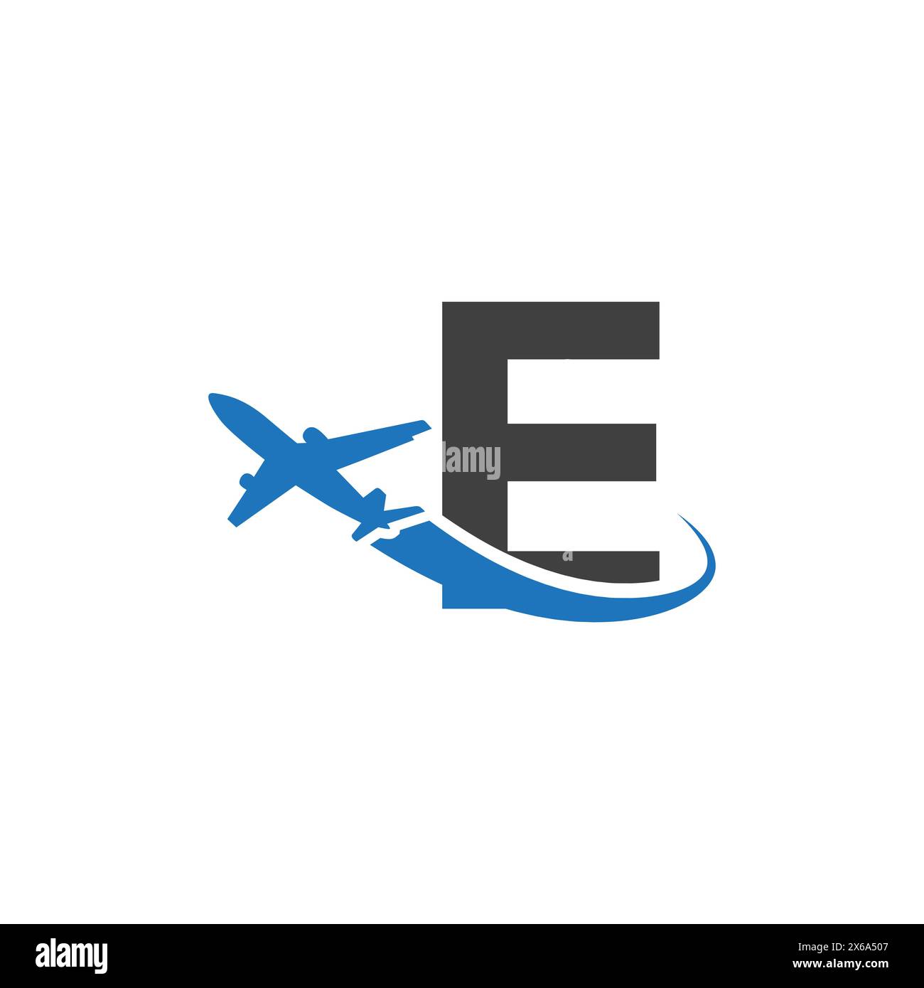 E letter logo with airplane Stock Vector Image & Art - Alamy